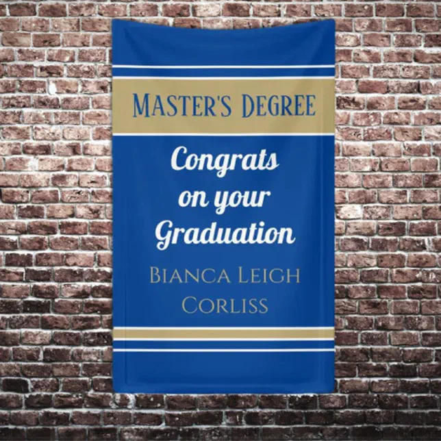 Wow! Vertical Master's Degree custom Banner | Zazzle