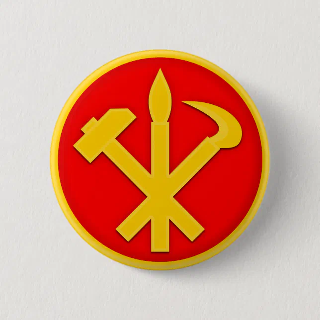 WPK Workers Party of Korea DPRK North Korea Emblem Button | Zazzle