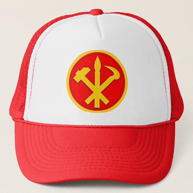 WPK Workers Party of Korea DPRK North Korea Emblem Trucker Hat | Zazzle