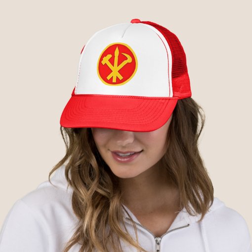 WPK Workers Party of Korea DPRK North Korea Emblem Trucker Hat | Zazzle