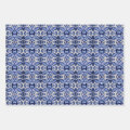 Wrap it Up in Delft Ware Blue Flower Wrapping Paper Sheets | Zazzle