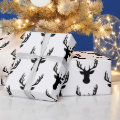 Wrapping Paper - Black & White Stag Deer Head | Zazzle