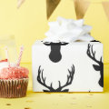Wrapping Paper - Black & White Stag Deer Head | Zazzle