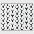 Wrapping Paper - Black & White Stag Deer Head | Zazzle