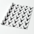 Wrapping Paper - Black & White Stag Deer Head | Zazzle