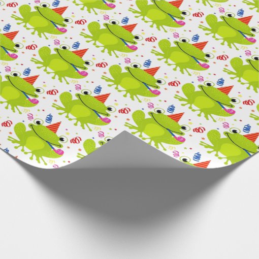 Wrapping Paper - Celebrating Frog | Zazzle