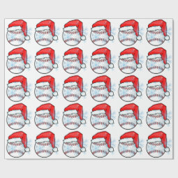 Wrapping Paper - Christmas Santa Baseball | Zazzle
