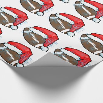 Wrapping Paper - Christmas Santa Football | Zazzle