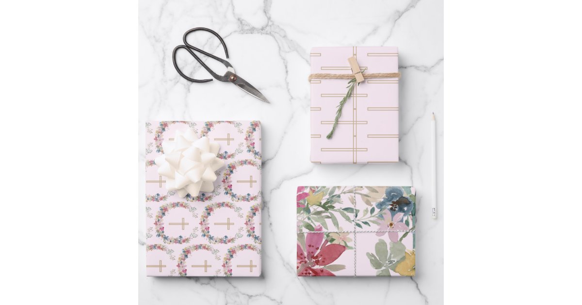 Wrapping Paper Flat Sheet Set of 3 | Zazzle