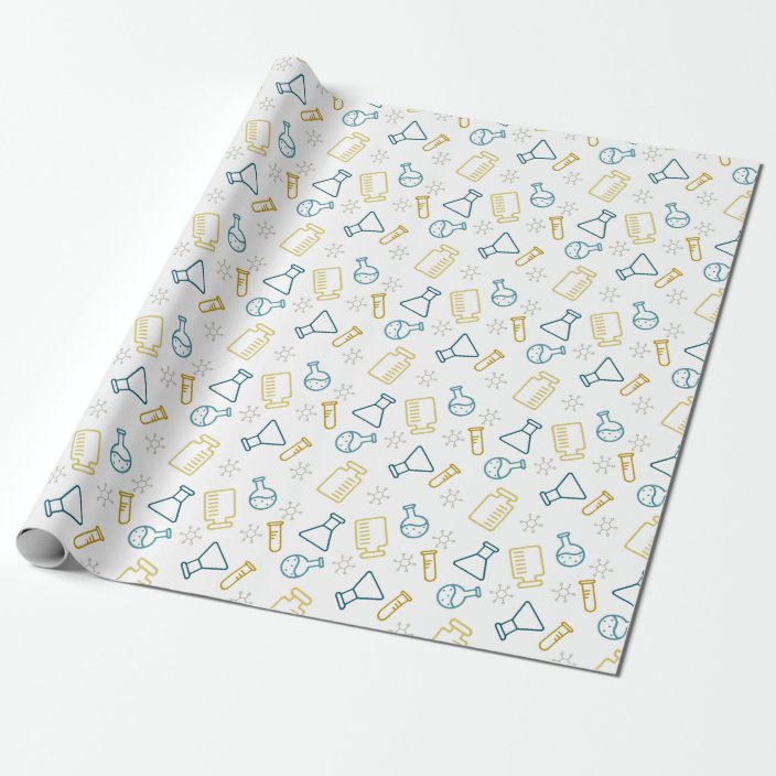 Wrapping paper for scientist with lab materials | Zazzle.com