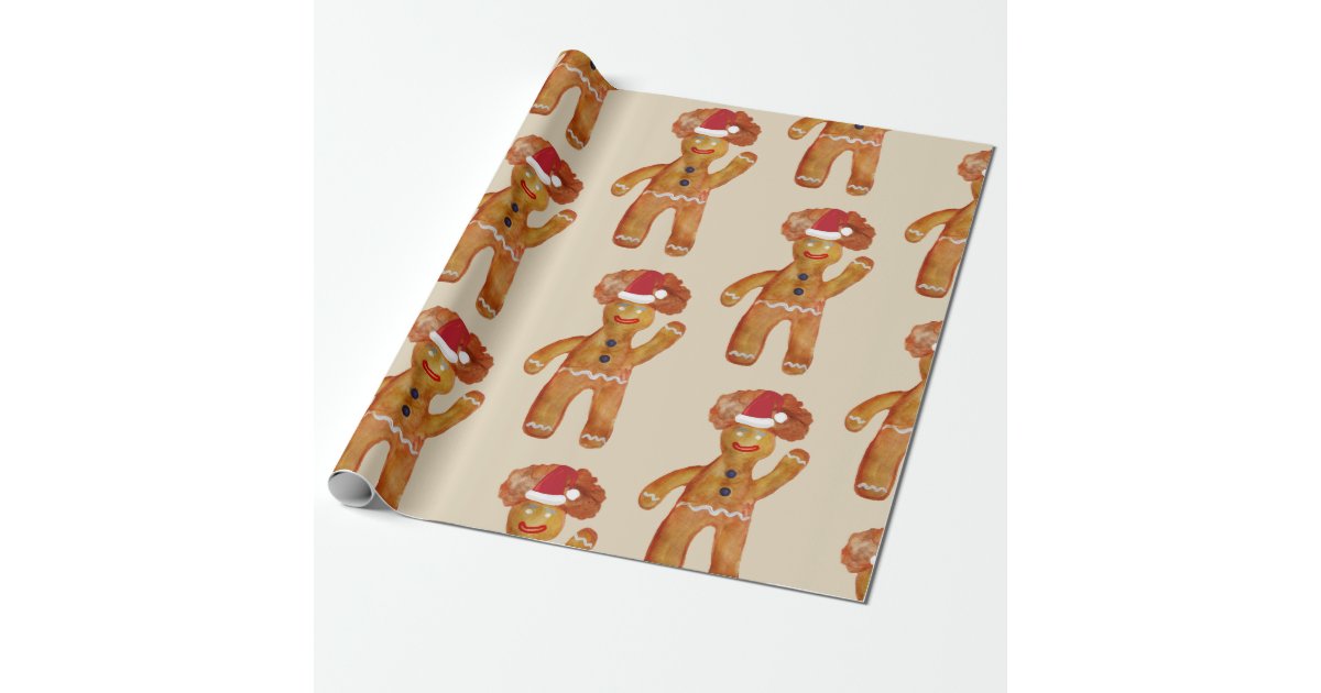 Wrapping Paper Gingerbread Man | Zazzle