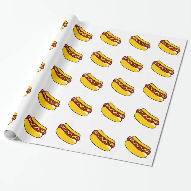 WRAPPING PAPER HOT DOG | Zazzle