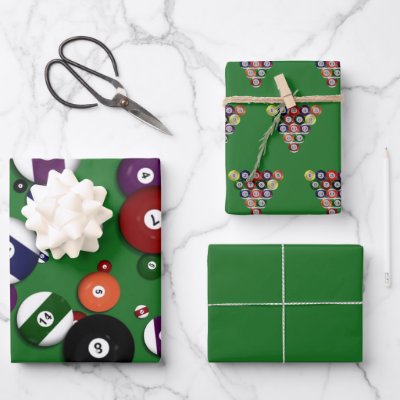 Billiards-themed Wrapping Paper & Gift Wrap for Players