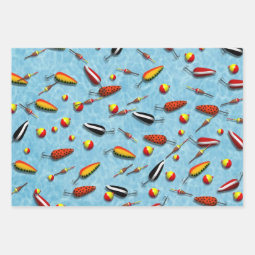 Wrapping Paper Set - Fishing Bobs and Lures | Zazzle