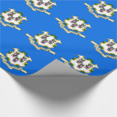 Wrapping paper with Flag of Connecticut | Zazzle