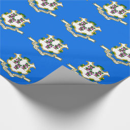 Wrapping paper with Flag of Connecticut | Zazzle