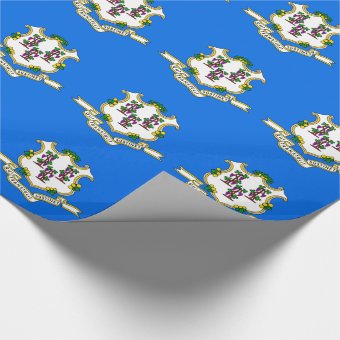 Wrapping paper with Flag of Connecticut | Zazzle