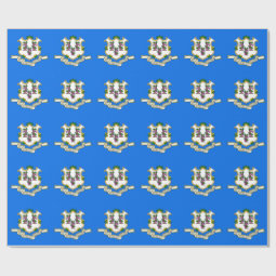 Wrapping paper with Flag of Connecticut | Zazzle