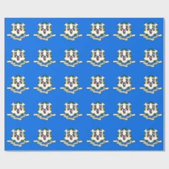 Wrapping paper with Flag of Connecticut | Zazzle