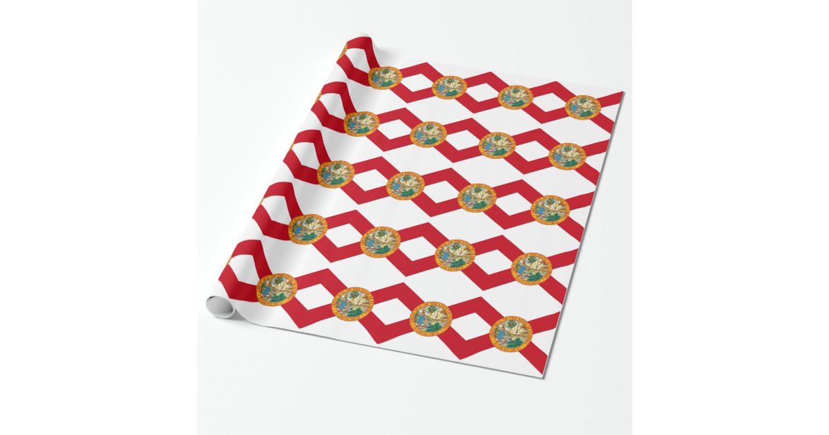Wrapping paper with Flag of Florida | Zazzle
