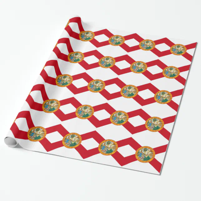 Wrapping paper with Flag of Florida | Zazzle