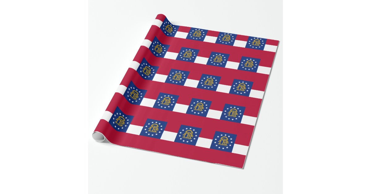 Wrapping paper with Flag of Georgia | Zazzle