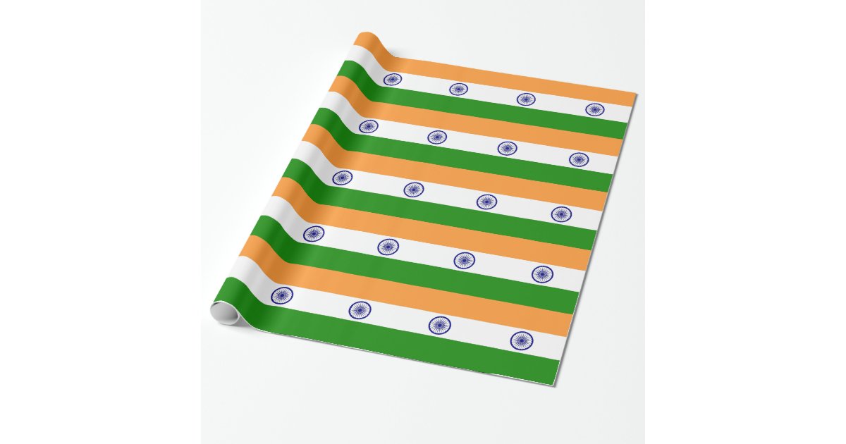 Wrapping paper with Flag of India | Zazzle