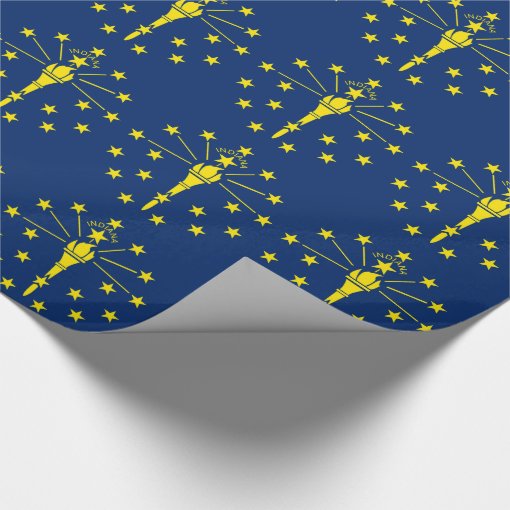 Wrapping paper with Flag of Indiana | Zazzle