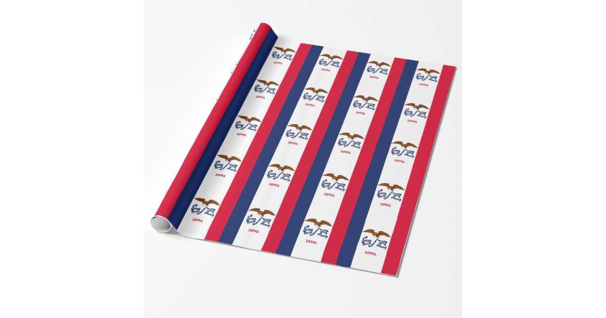 Wrapping paper with Flag of Iowa | Zazzle