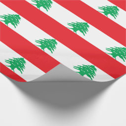 Wrapping paper with Flag of Lebanon | Zazzle