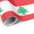 Wrapping paper with Flag of Lebanon | Zazzle