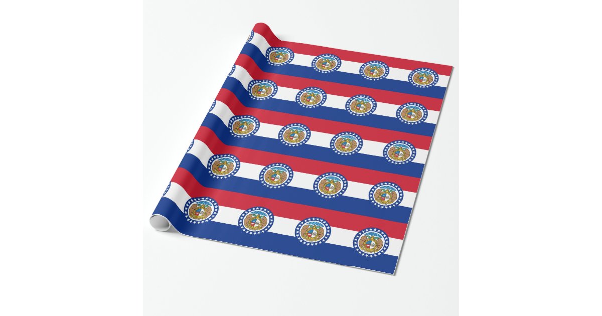 Wrapping paper with Flag of Missouri | Zazzle
