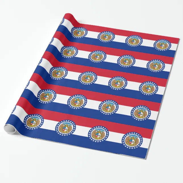 Wrapping paper with Flag of Missouri | Zazzle