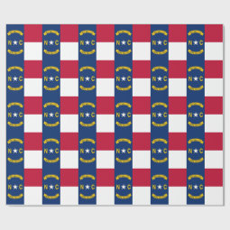 Wrapping paper with Flag of North Carolina | Zazzle