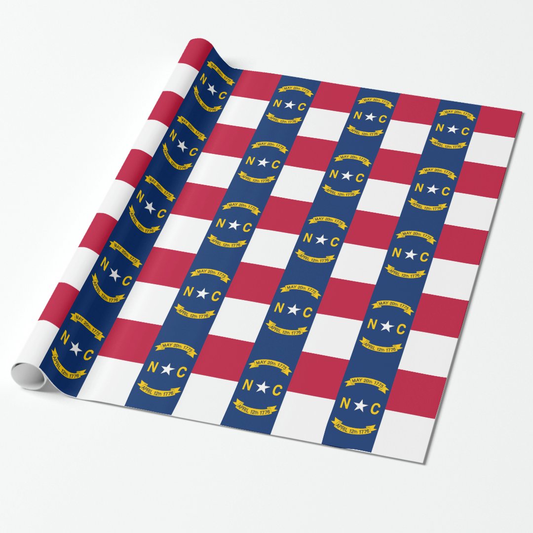 Wrapping paper with Flag of North Carolina | Zazzle