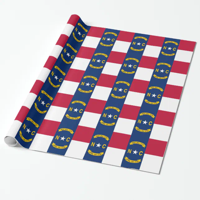 Wrapping paper with Flag of North Carolina | Zazzle