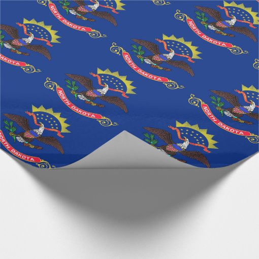 Wrapping paper with Flag of North Dakota | Zazzle