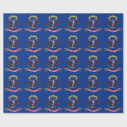 Wrapping paper with Flag of North Dakota | Zazzle