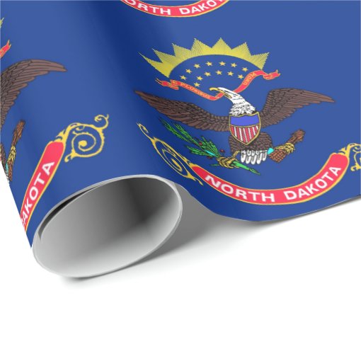Wrapping paper with Flag of North Dakota | Zazzle