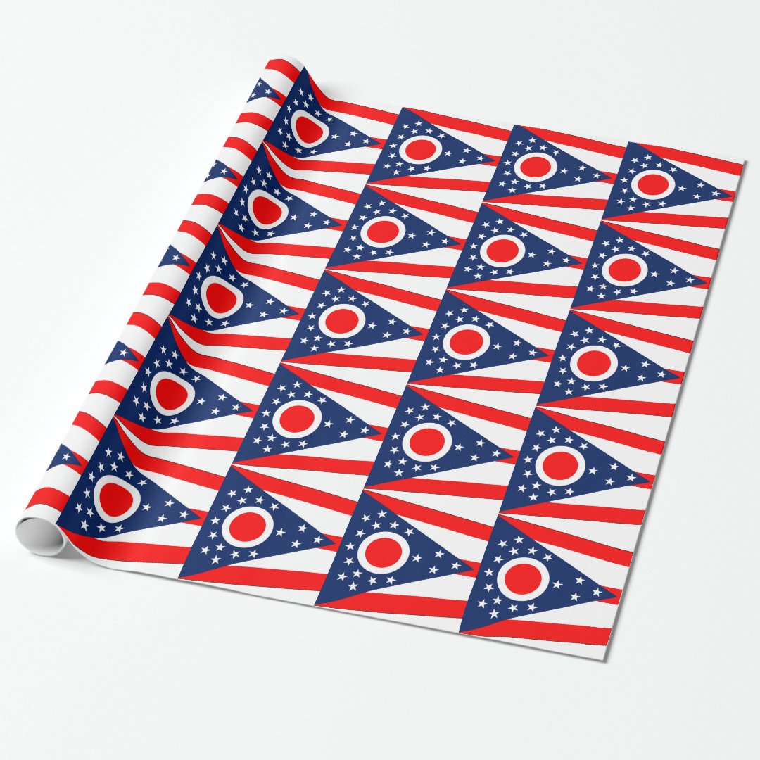 Wrapping paper with Flag of Ohio | Zazzle