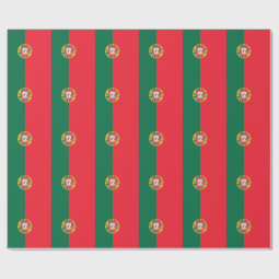 Wrapping paper with Flag of Portugal | Zazzle