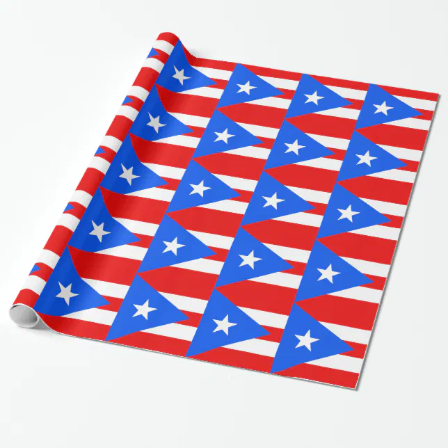 Wrapping paper with Flag of Puerto Rico | Zazzle