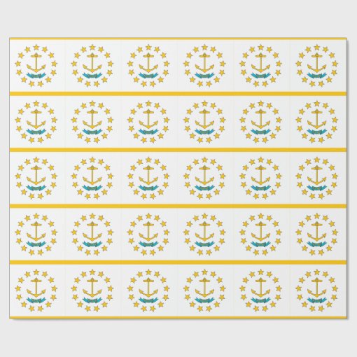 Wrapping paper with Flag of Rhode Island | Zazzle
