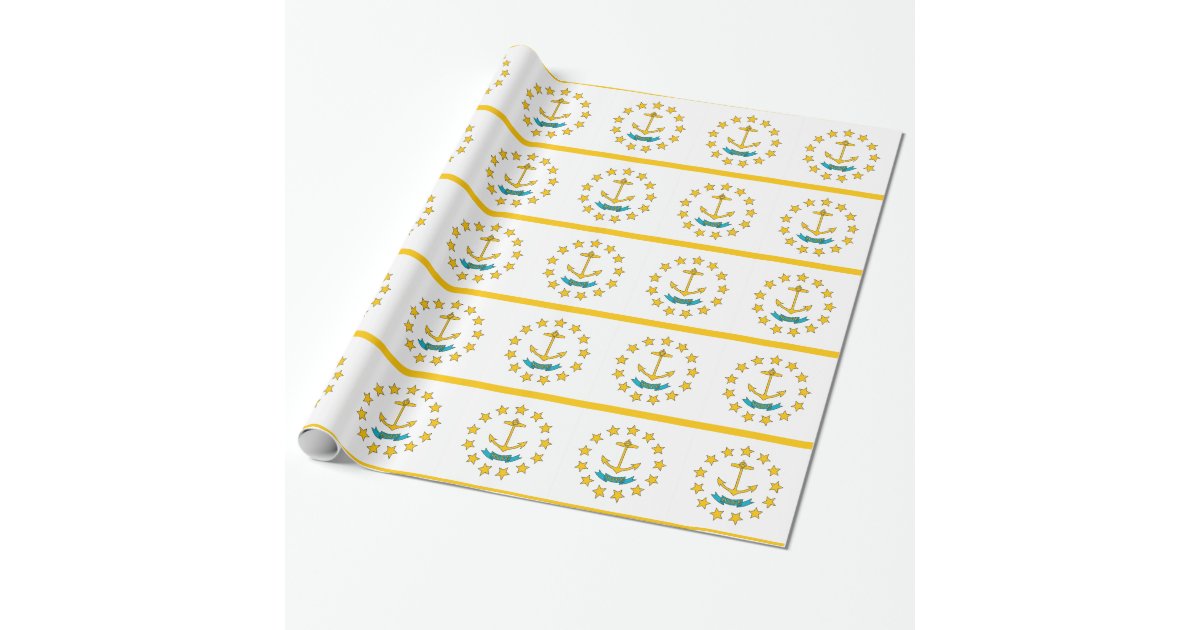 Wrapping paper with Flag of Rhode Island | Zazzle