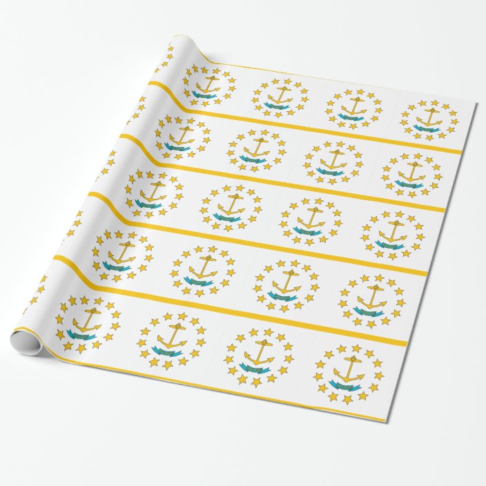 Wrapping paper with Flag of Rhode Island | Zazzle.com