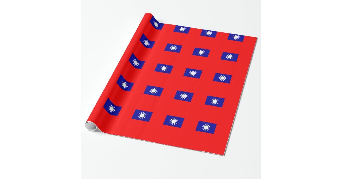 Wrapping paper with Flag of Taiwan | Zazzle