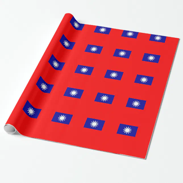 Wrapping paper with Flag of Taiwan | Zazzle