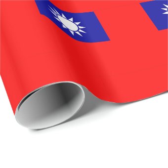 Wrapping paper with Flag of Taiwan | Zazzle