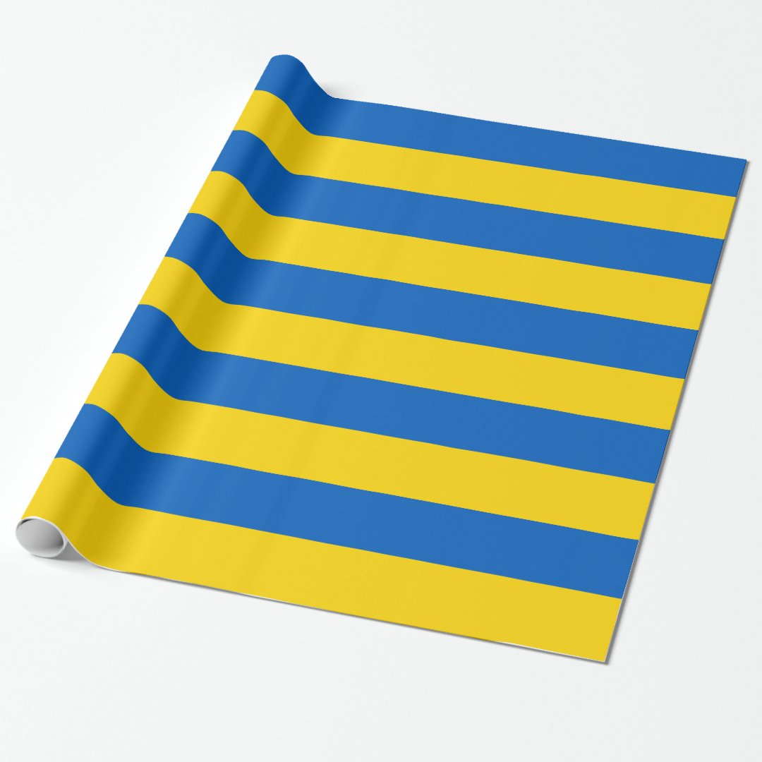 Wrapping paper with Flag of Ukraine | Zazzle