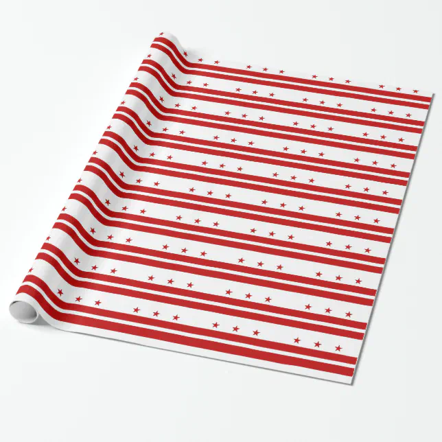 Wrapping paper with Flag of Washington DC | Zazzle